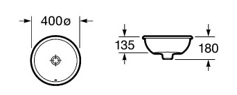 Roca FORO Умывальник врезной (400х400х180) белый 32787200, цена 8 504 руб.
