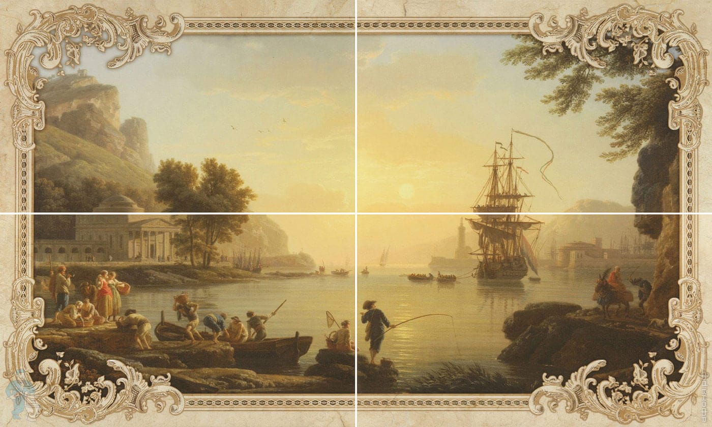 Панно Gracia Ceramica Rotterdam beige panno 01 (600х1000) бежевое ...