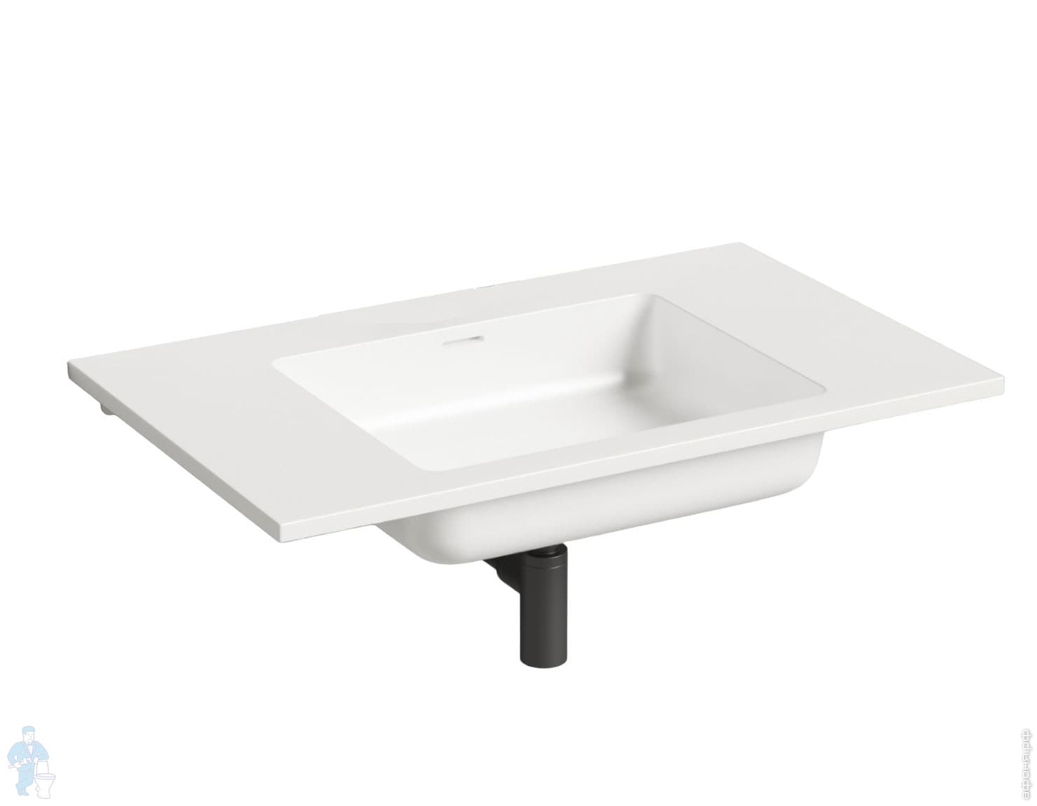 Раковина подвесная Salini Onda 1402201M 800x500х163 без отв. под смеситель, д/к, S-Stone белый ...