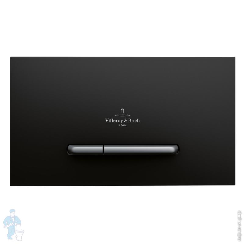 Клавиша смыва Villeroy&Boch ViConnect стекло, черный глянец/сталь ...