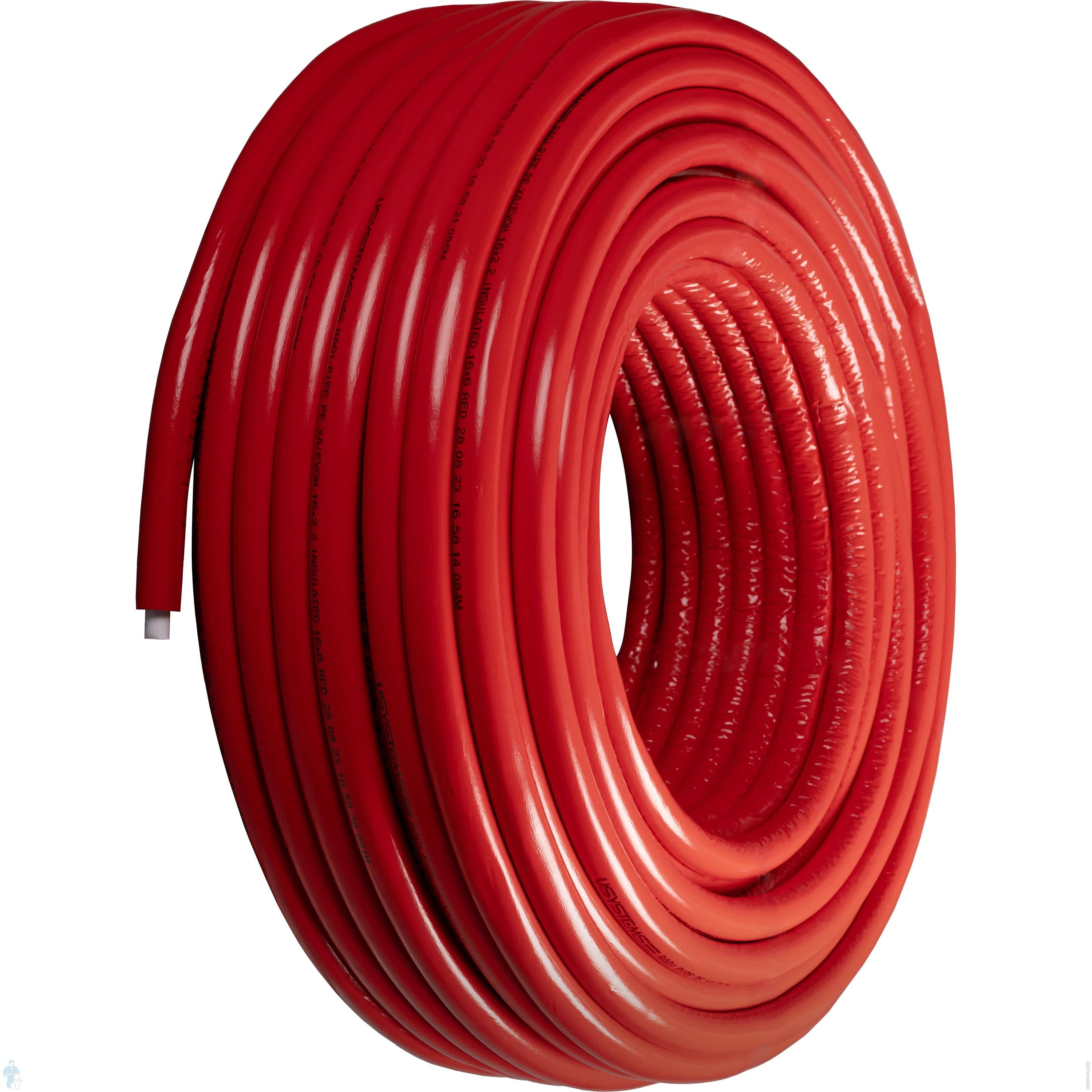 Труба Usystems Radi Pipe PN10 32x4,4 в теплоизоляции 6мм, красная ...