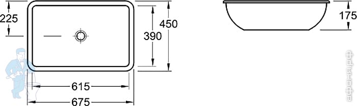 Раковина Villeroy & Boch Loop&Friends 6163 20 01 (615х390х175) без ...