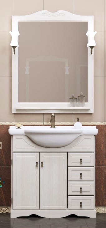 Комплект мебели Opadiris Клио 70 белый, раковина с тумбой (770х890х510) зеркало | Афоня.рф