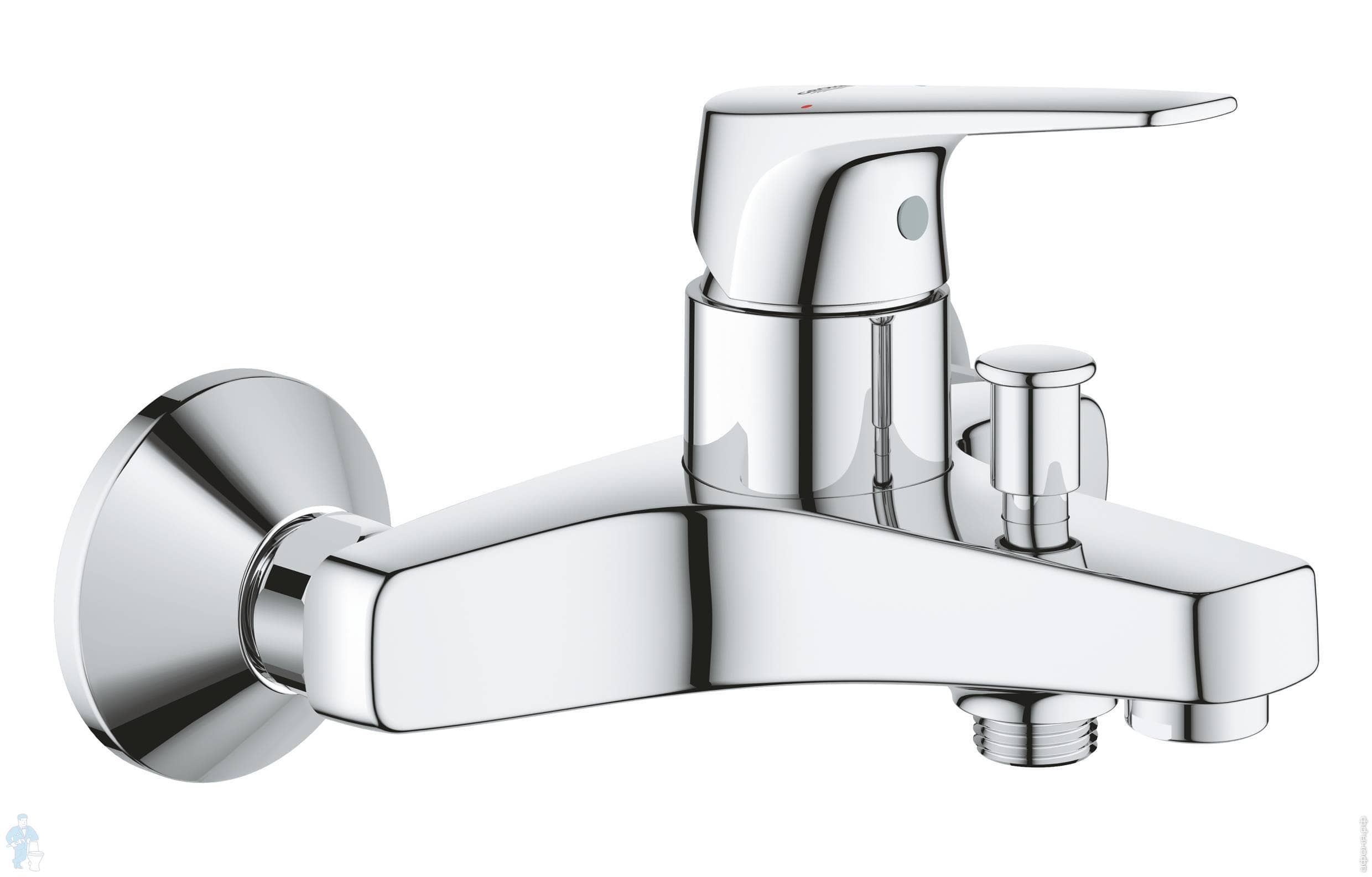 Смеситель Grohe BauFlow 23601000 для ванны, однорычажный, настенный ...