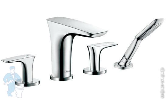 Смеситель Hansgrohe PuraVida 15446000 на борт ванны, на 4 отверстия ...