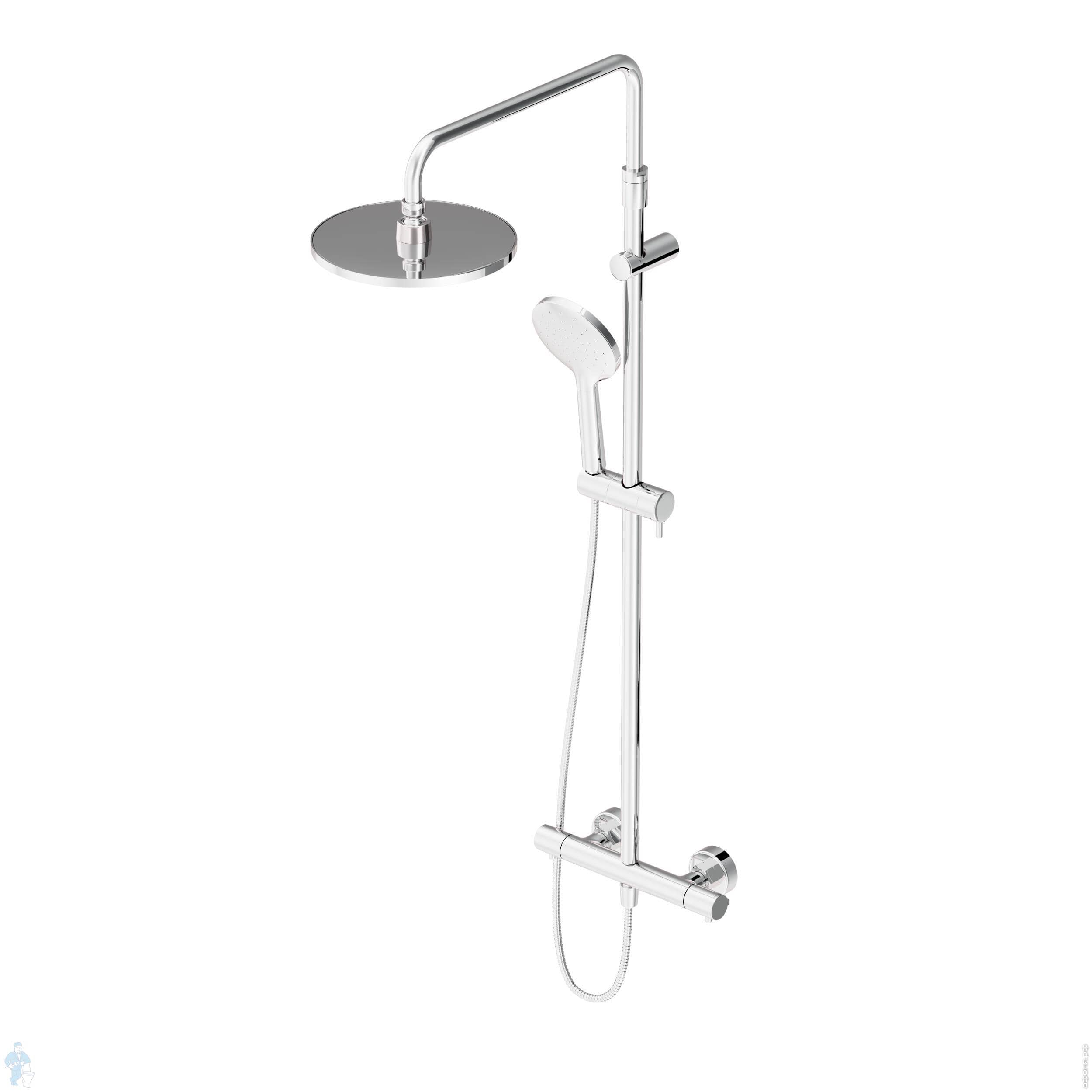 Душевая система DAMIXA Elara термостат, верхний душ 230мм, ручной душ 120мм, хром DX408541000 ...