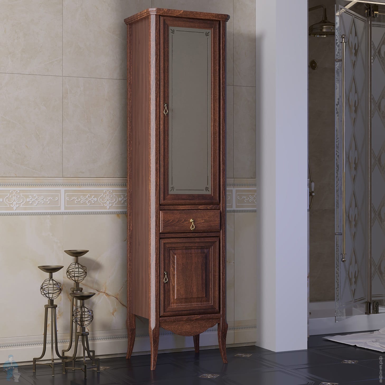 Пенал Opadiris Лоренцо (452х362х1755) правосторонний, напольный, светлый орех Z0000006622 ...