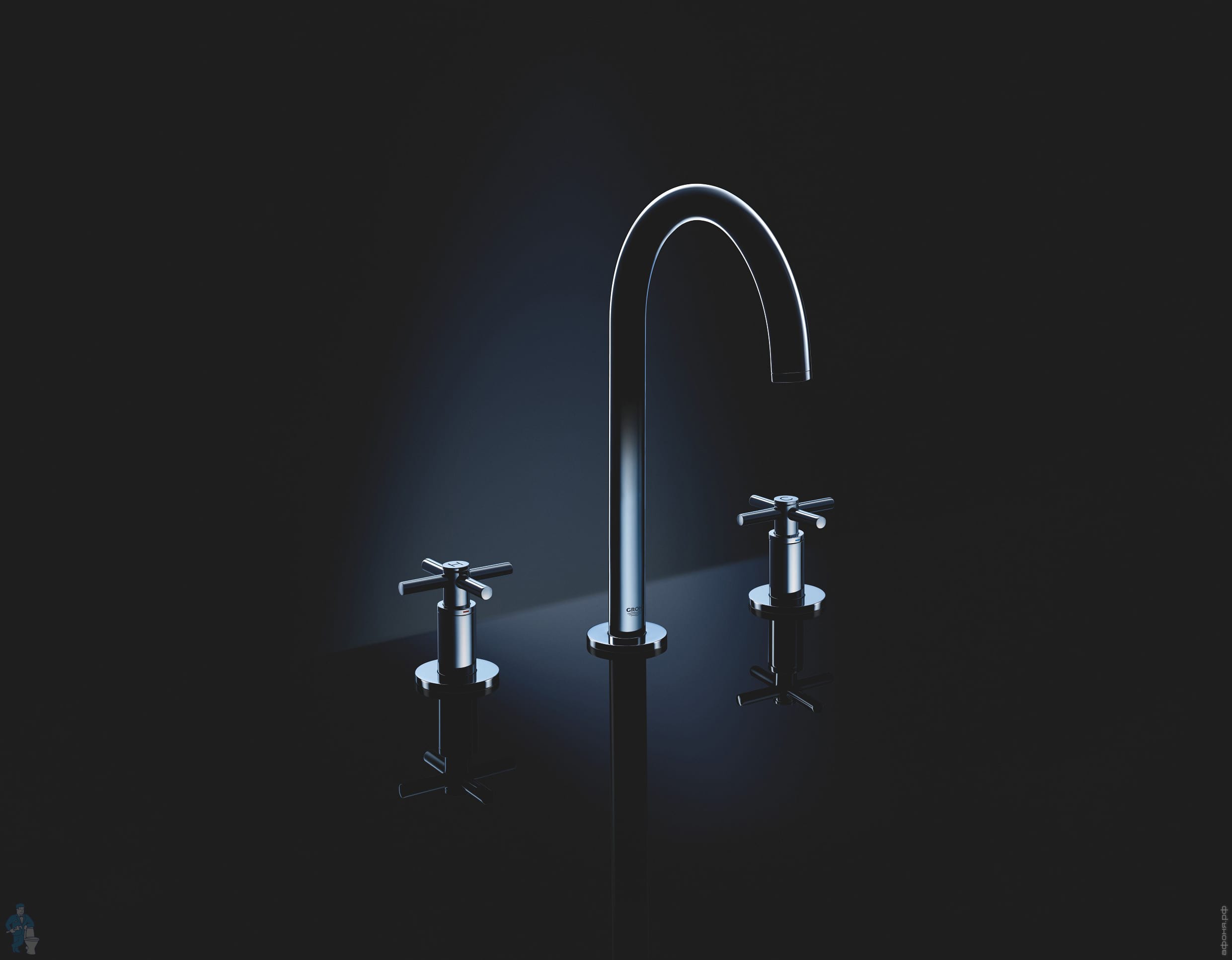 Смеситель Grohe Atrio New 20008AL3 для умывальника на 3 отверстия, М ...
