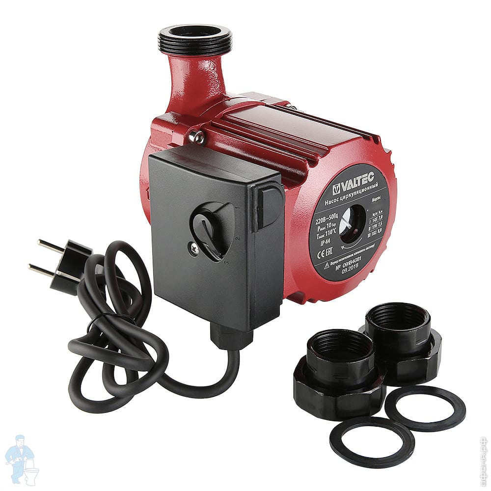 Насос циркуляционный VALTEC RS 25/8-180 с гайками, VRS.258.18.0 | Афоня ...