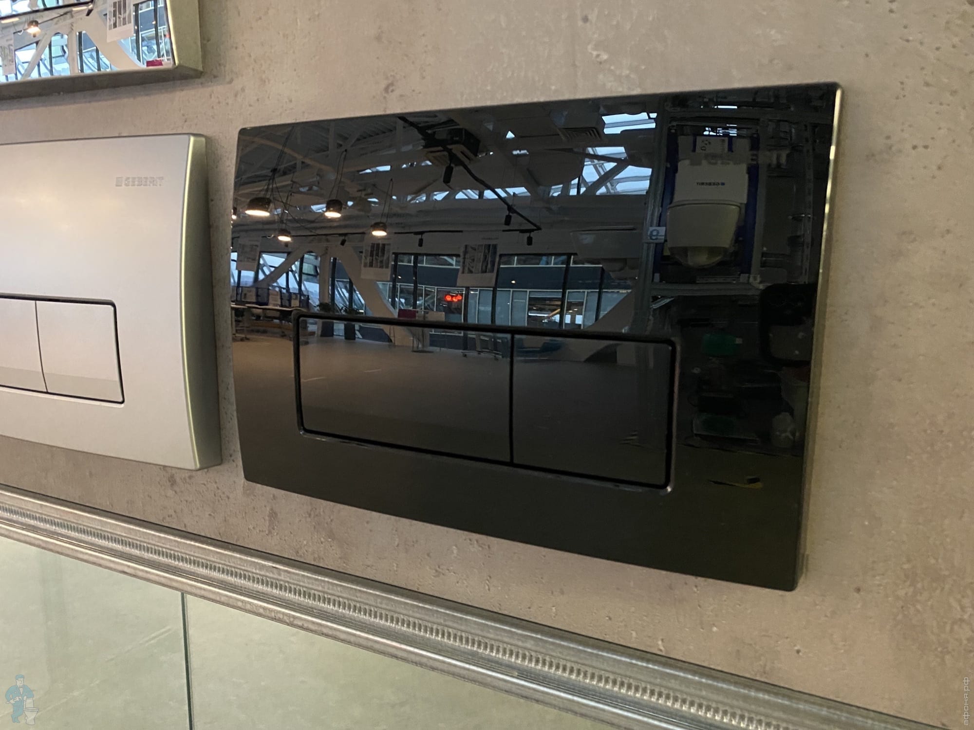 GEBERIT Delta 50 клавиша смыва, двойной смыв, черный RAL 9005 115.119 ...