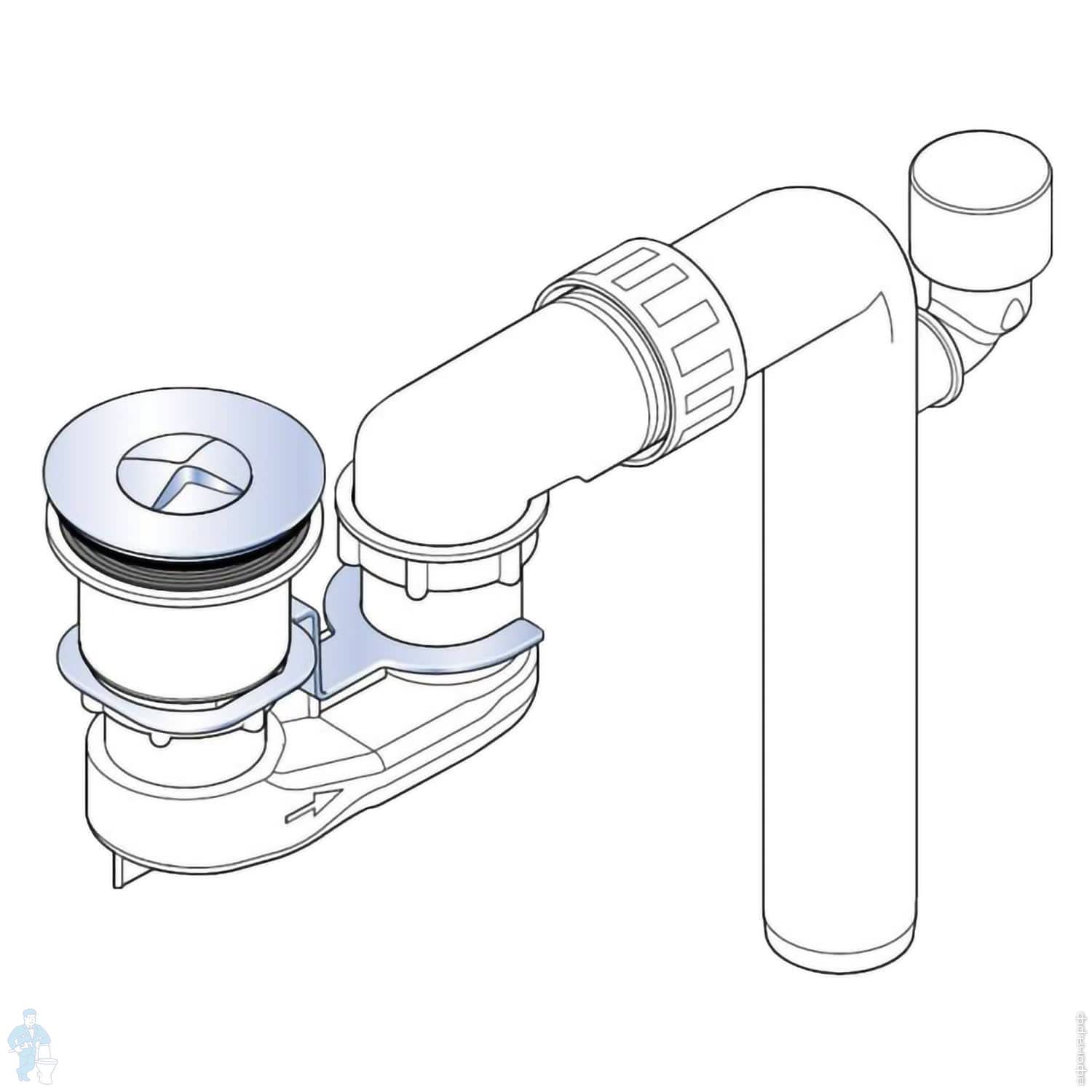 Слив-перелив для ванн Villeroy & Boch ViFLOW U90953061 хром | Афоня.рф ...