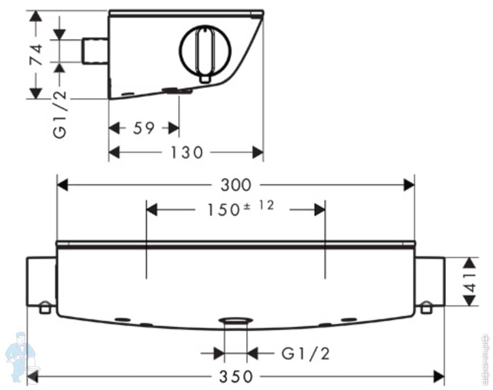 Смеситель Hansgrohe Ecostat Select 13161400 для душа, термостатический ...