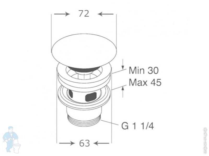 Донный клапан Villeroy & Boch 8L033401 керамическая белая крышка ...