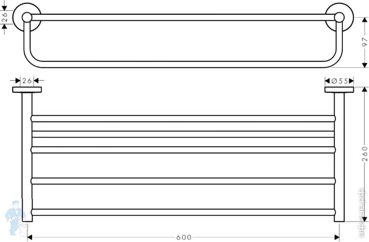 *Набор Hansgrohe Logis Universal 5 в 1 (Полотенцедер.+Ерш+Держатель ...