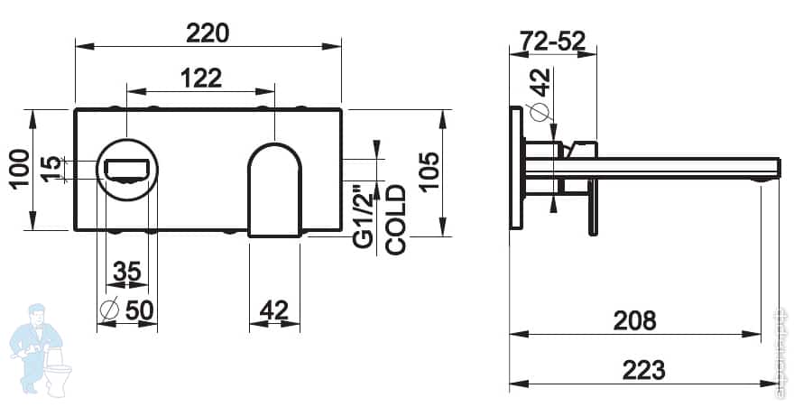 Внешняя часть Gessi Emporio Via Manzoni 44895.031 смесителя ...