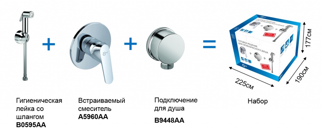 Смеситель Ideal Standard для гиг.душа 3 в 1 встраиваемый + гиг.душ ...